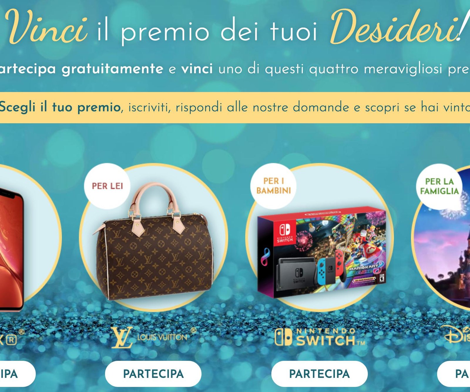Concorso a Premi Vinci il premio dei tuoi desideri! - Premi e Concorsi