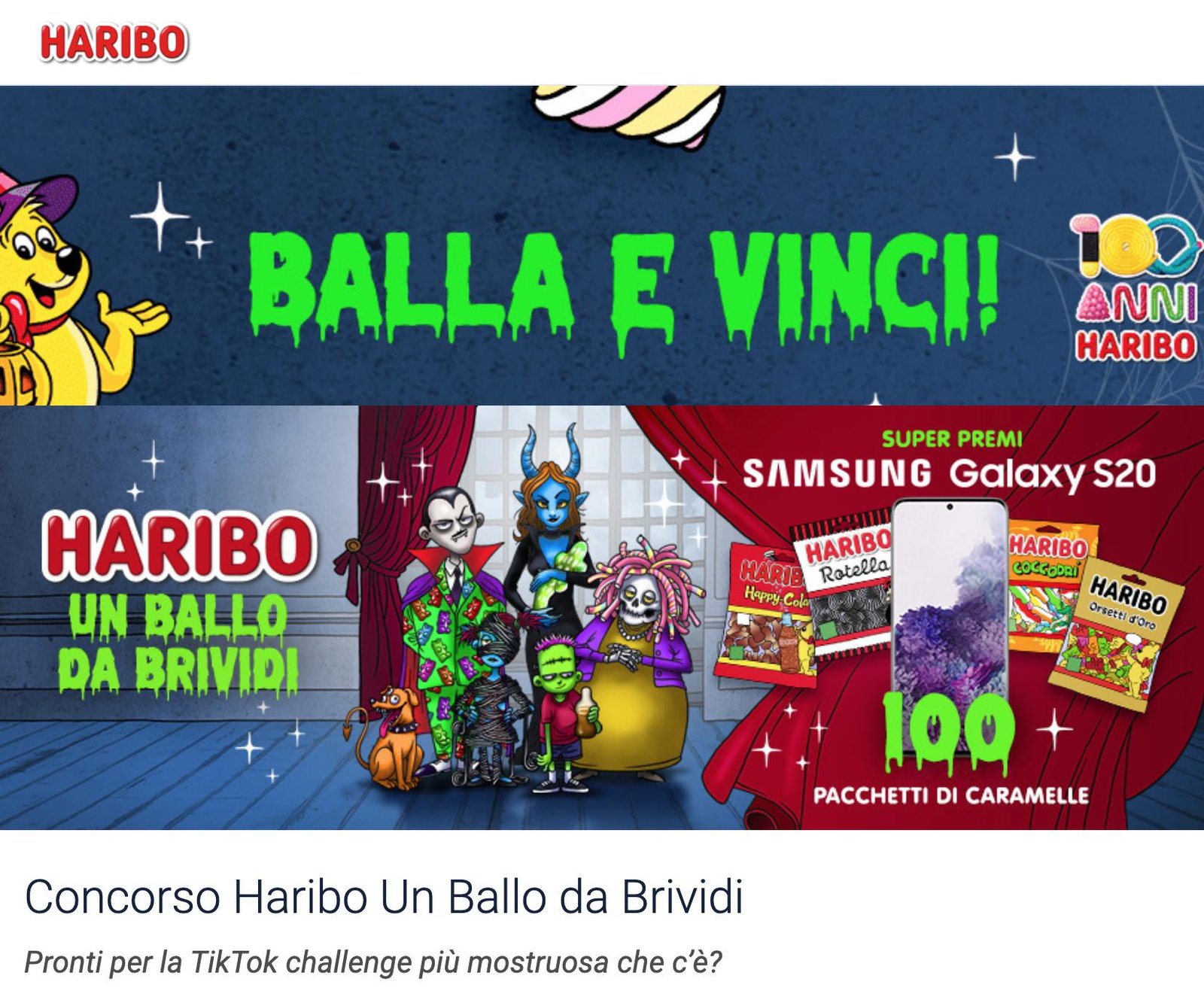 Concorso Haribo un ballo da brividi - Premi e Concorsi