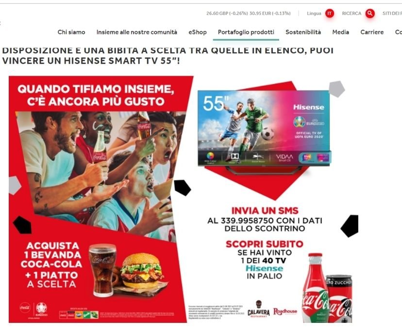 Concorso CON COCA-COLA VINCI DA ROADHOUSE E CALAVERA - Premi e Concorsi Concorso CON COCA-COLA VINCI DA ROADHOUSE E CALAVERA - Premi e Concorsi