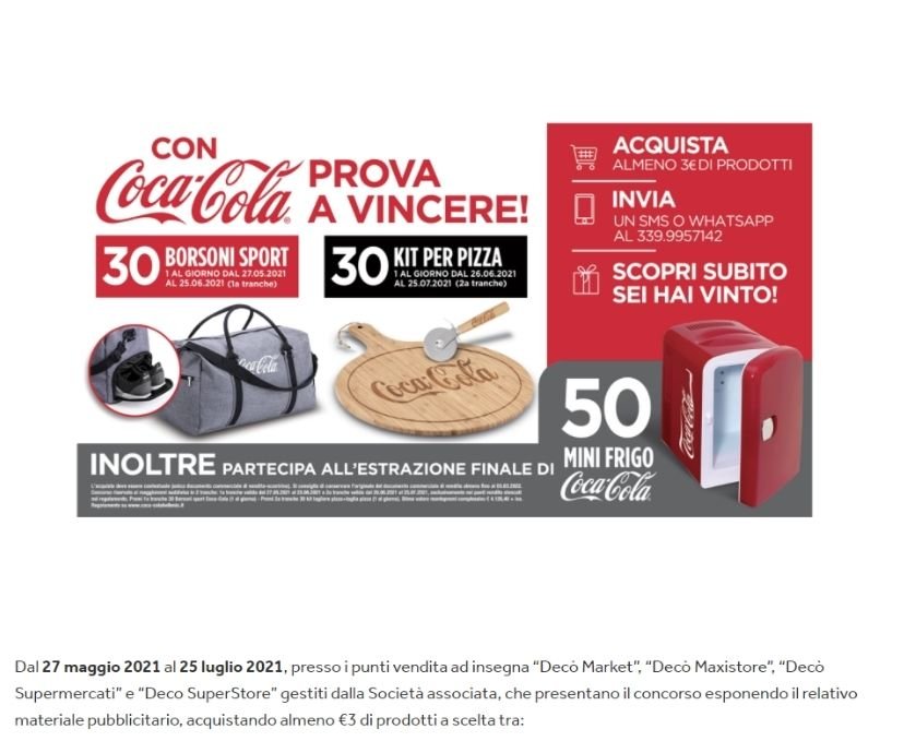 Concorso VINCI CON COCA-COLA& MULTICEDI - Premi e Concorsi Concorso VINCI CON COCA-COLA& MULTICEDI - Premi e Concorsi
