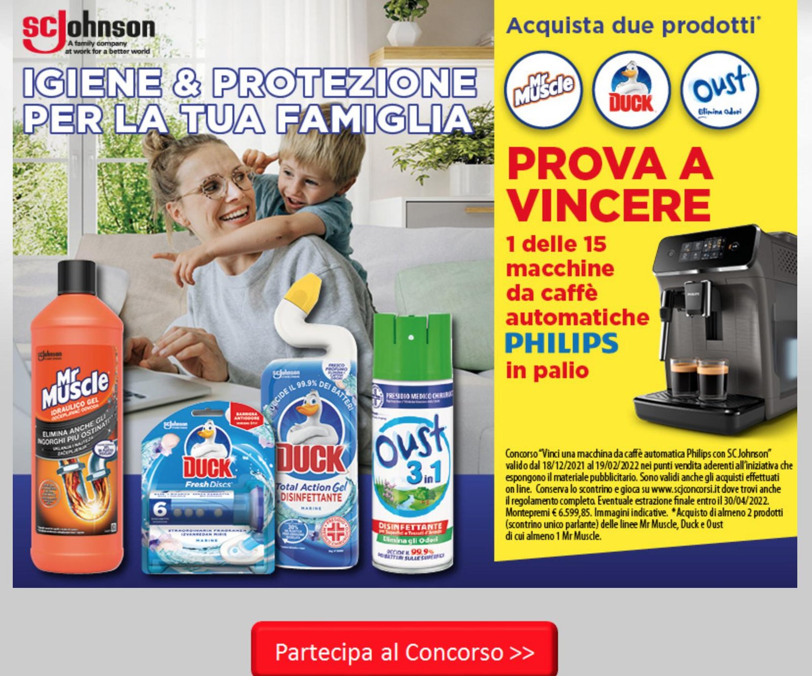 Concorso Vinci una macchina da caffè automatica Philips con SC Johnson ...