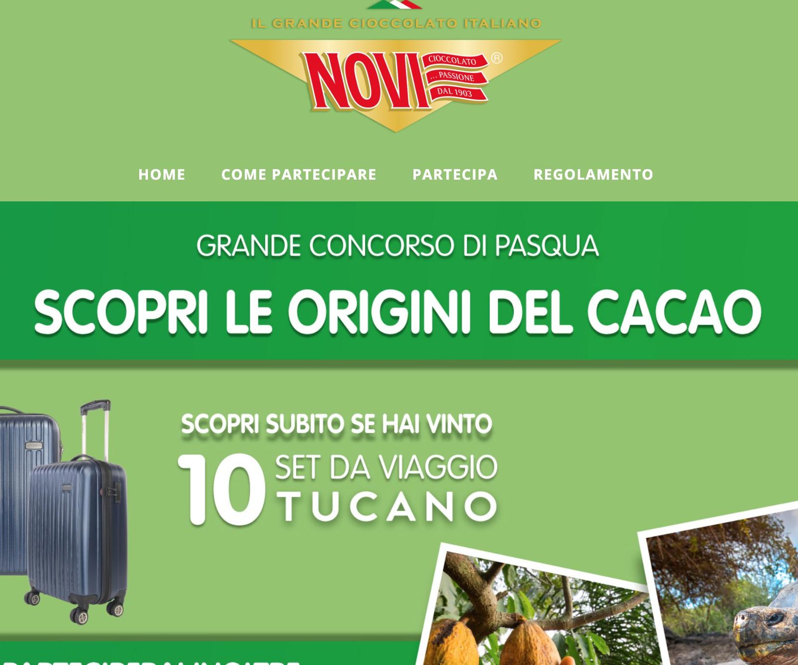 Concorso NOVI Scopri le Origini del Cacao - Premi e Concorsi