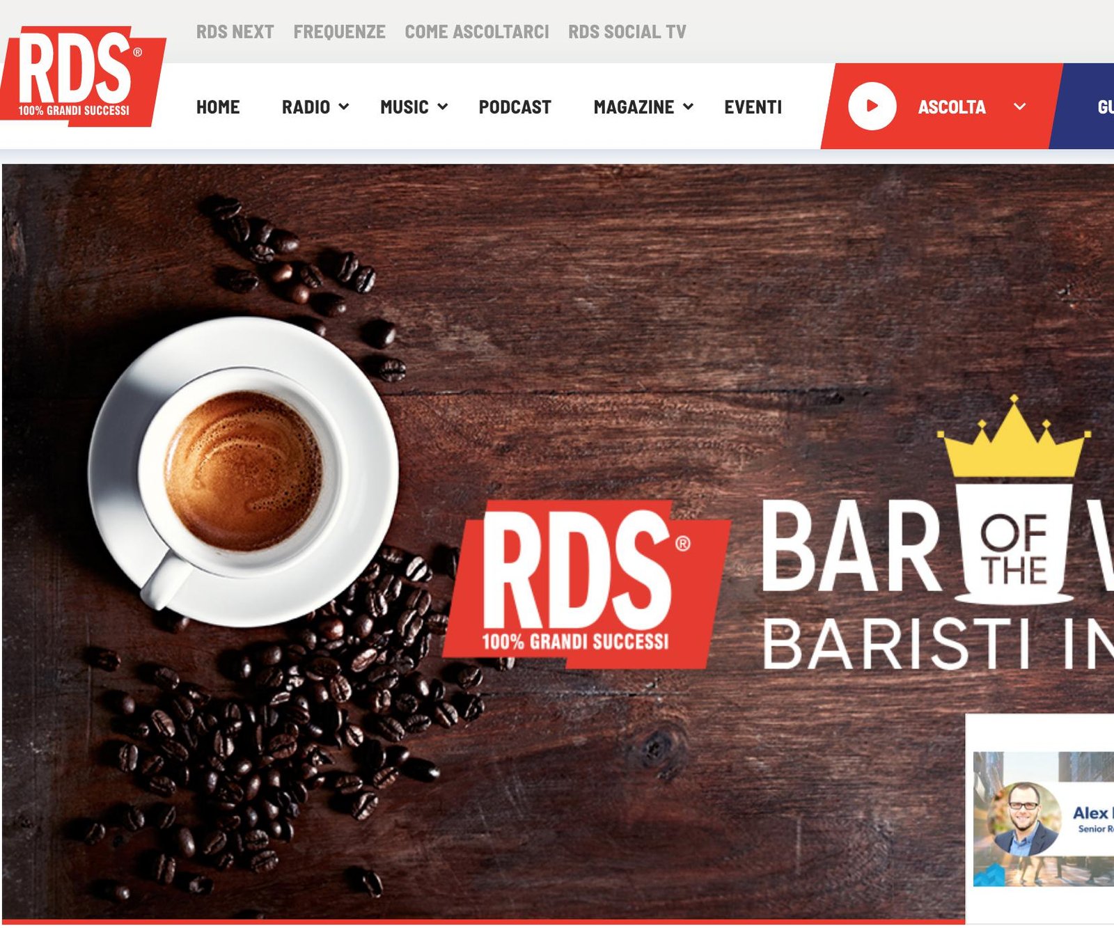 Concorso RDS Bar of the Week gioca e vinci con Caffè Vergnano - Premi e ...