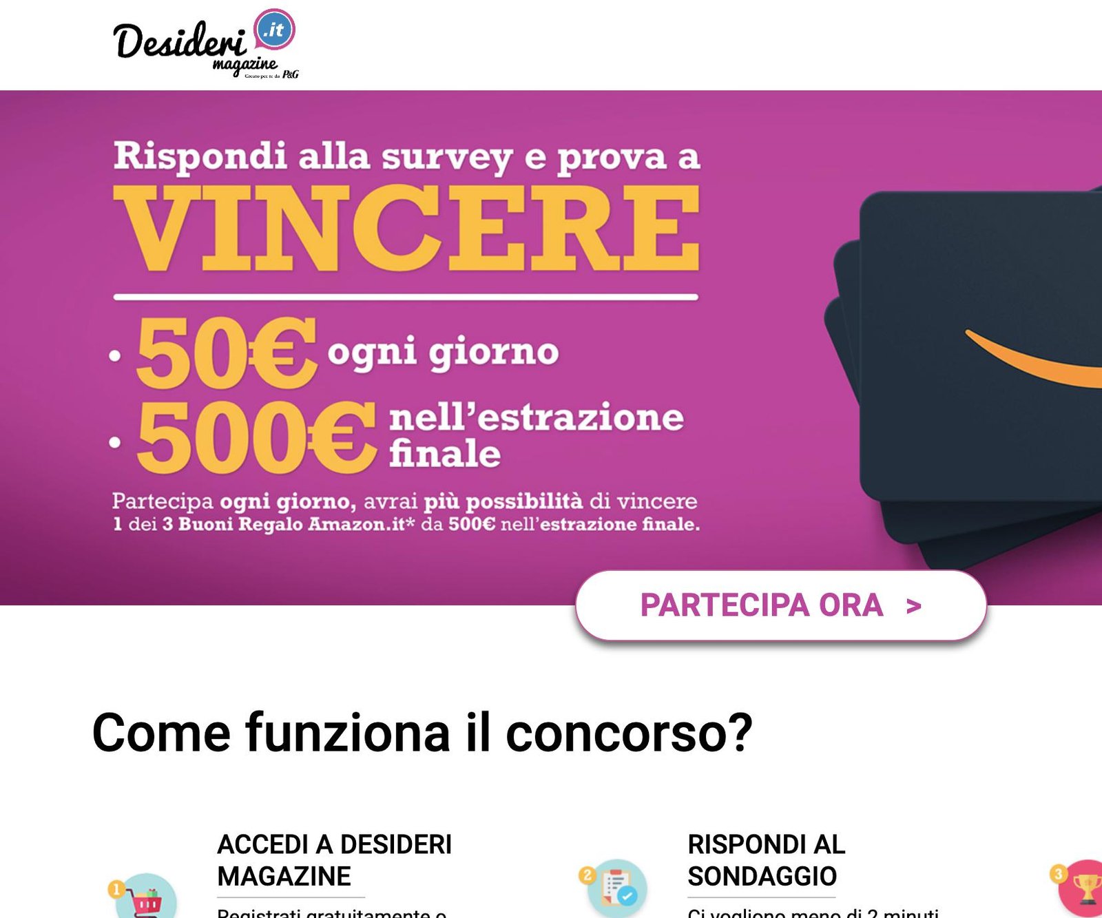 Concorso DESIDERI MAGAZINE VINCI OGNI GIORNO BUONI AMAZON - Premi e ...