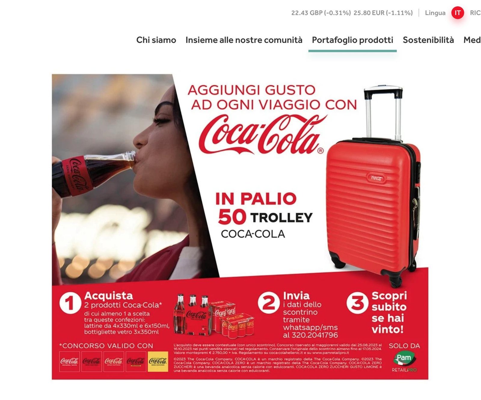 Concorso VINCI IL TROLLEY CON COCA-COLA - Premi e Concorsi Concorso VINCI IL TROLLEY CON COCA-COLA - Premi e Concorsi