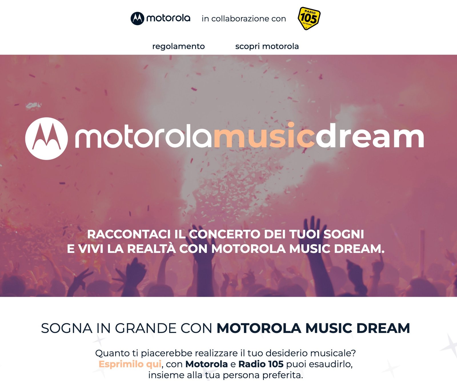 Concorso MOTOROLA MUSIC DREAM - Premi e Concorsi