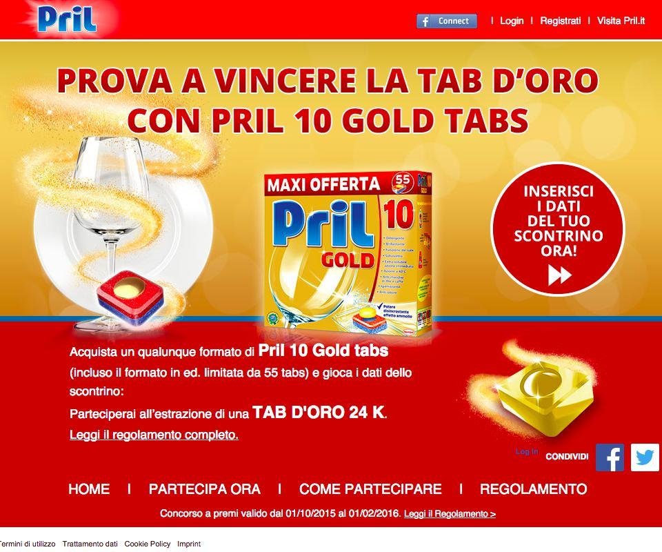 Prova a vincere la tab d’oro con Pril 10 Gold tabs - Pril - HENKEL ...
